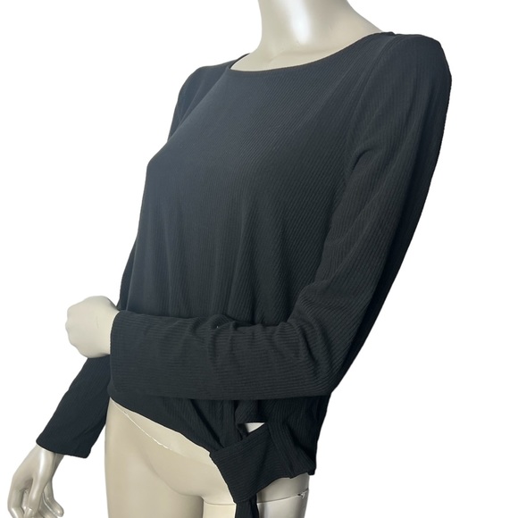 Rokoko By Dazz | Tops | Rokoko Brand Black Ribbed Long Sleeve Side Tie ...